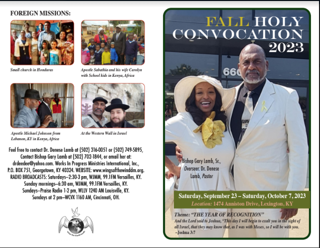 Fall Holy Convocation 9-2023 - Wings Of the Wind Deliverance Ministry